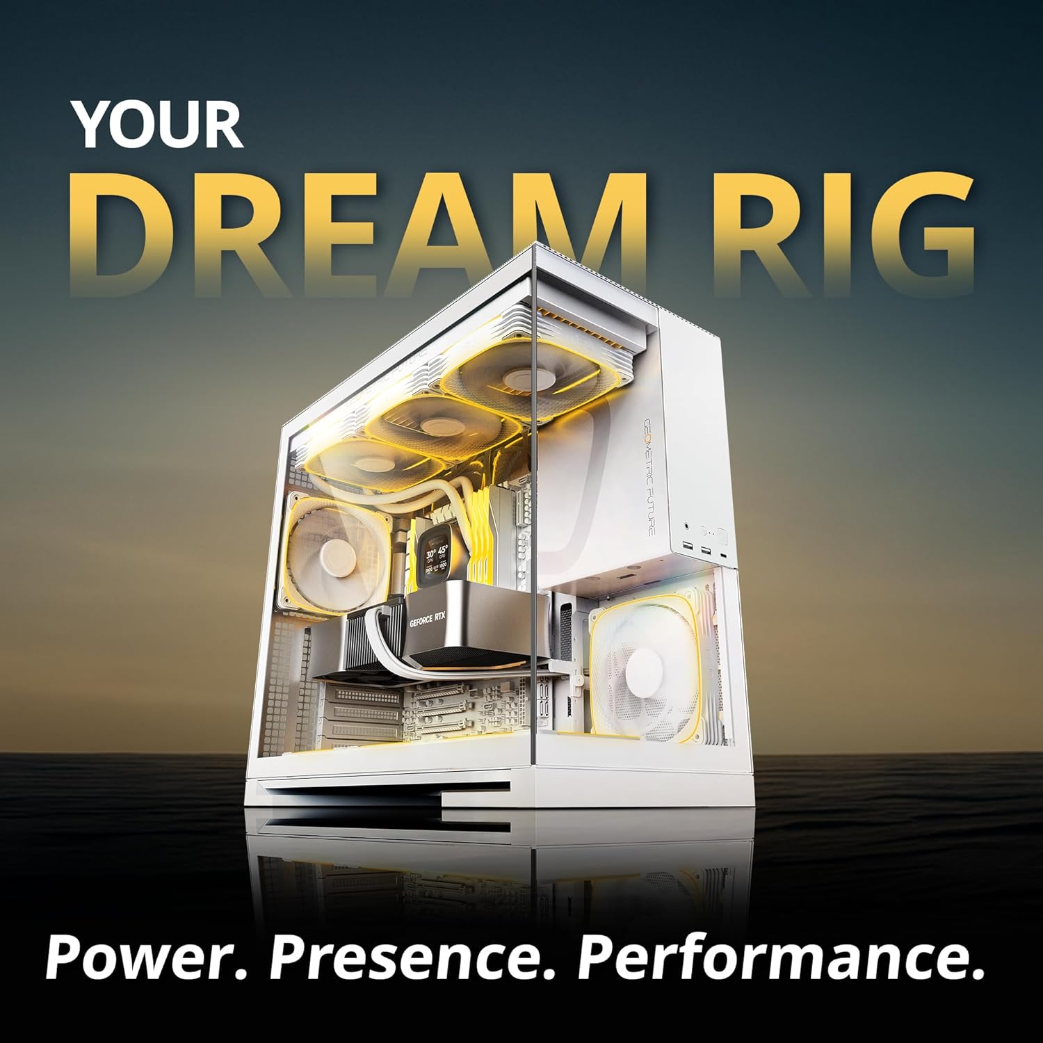 Geometric Future M5 Tempered Glass Mid Tower, E-ATX/ATX Gaming Case, 1 ...