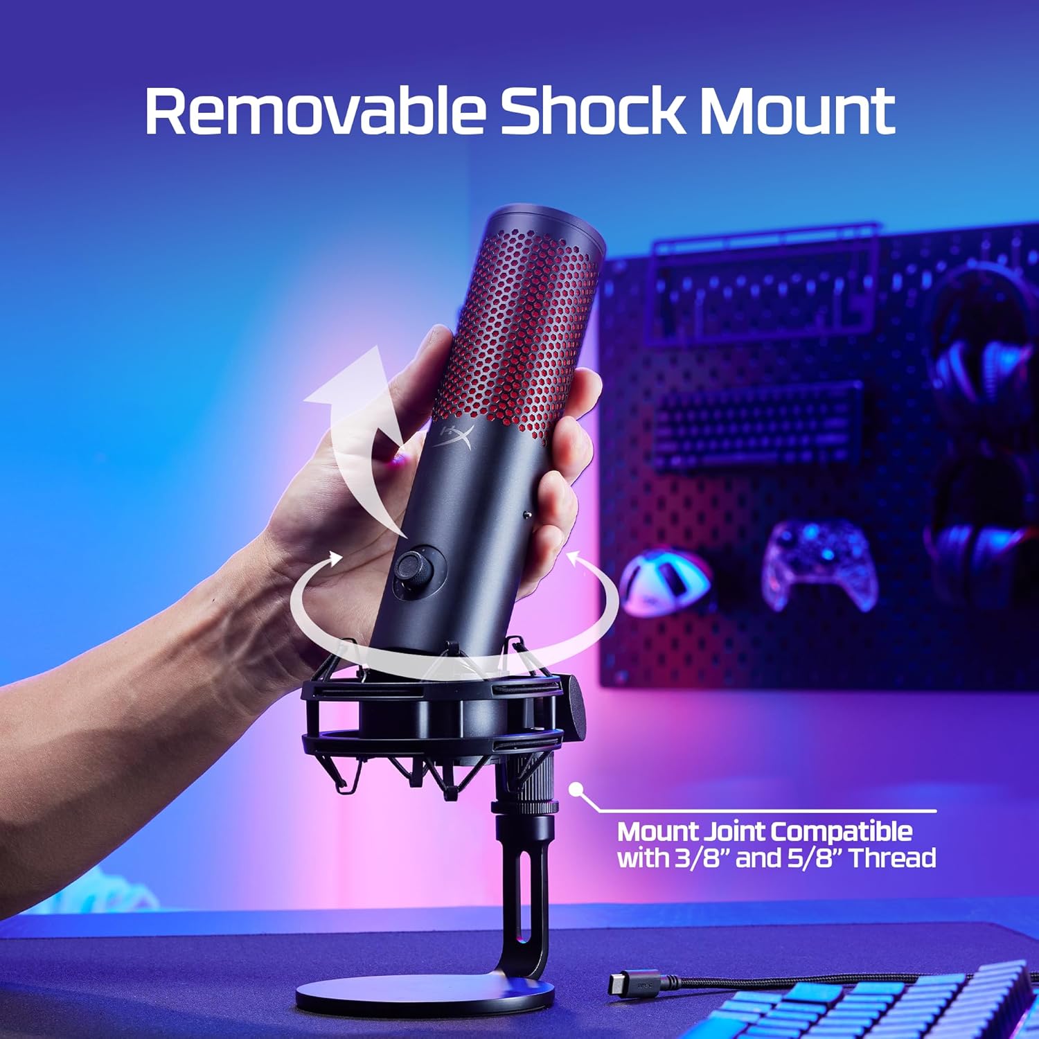 HyperX QuadCast 2 Frost – USB Microphone for Gaming, Streaming & Podca ...