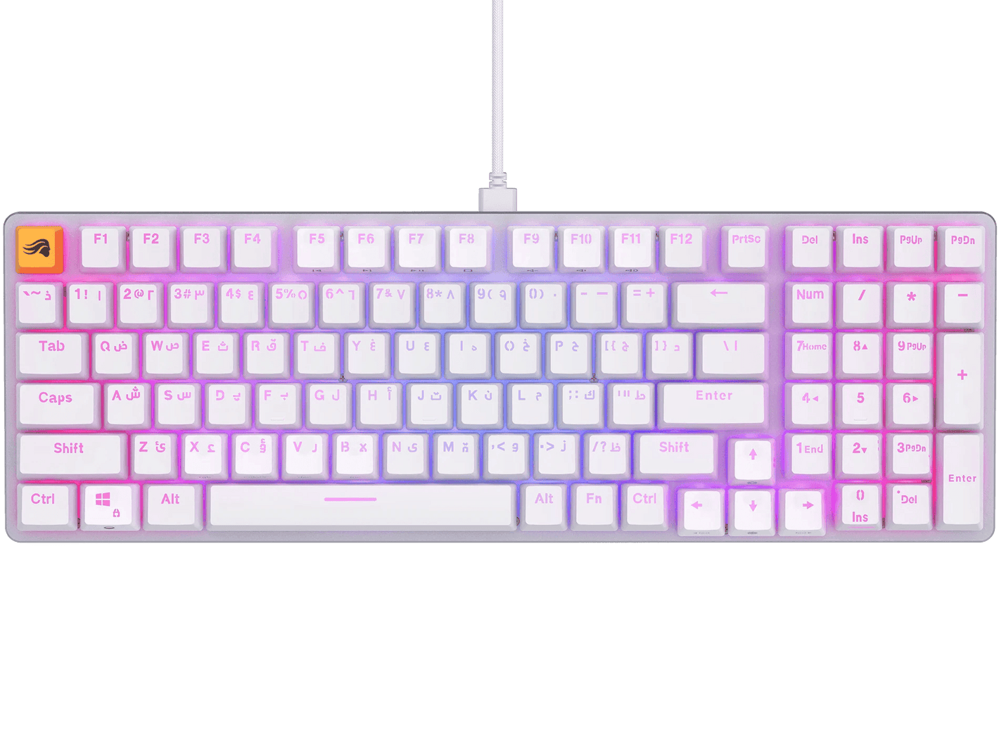 Glorious GMMK2 96% Keyboard Pre-Built -Arabic White - مع احرف عربيه ...