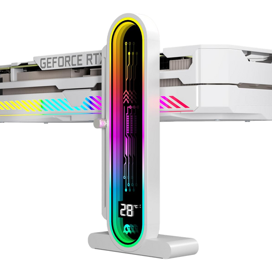 TGDGAMER x GPERHUAN DY7-White ARGB Vertical GPU Holder with Temperatur ...