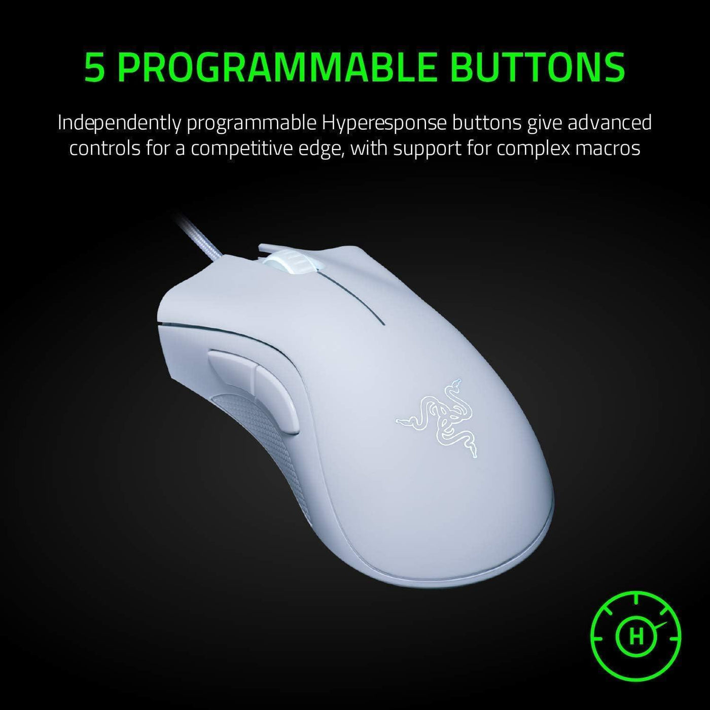 Razer DeathAdder Essentials Wired Gaming Mouse - White - فأرة – PC ...
